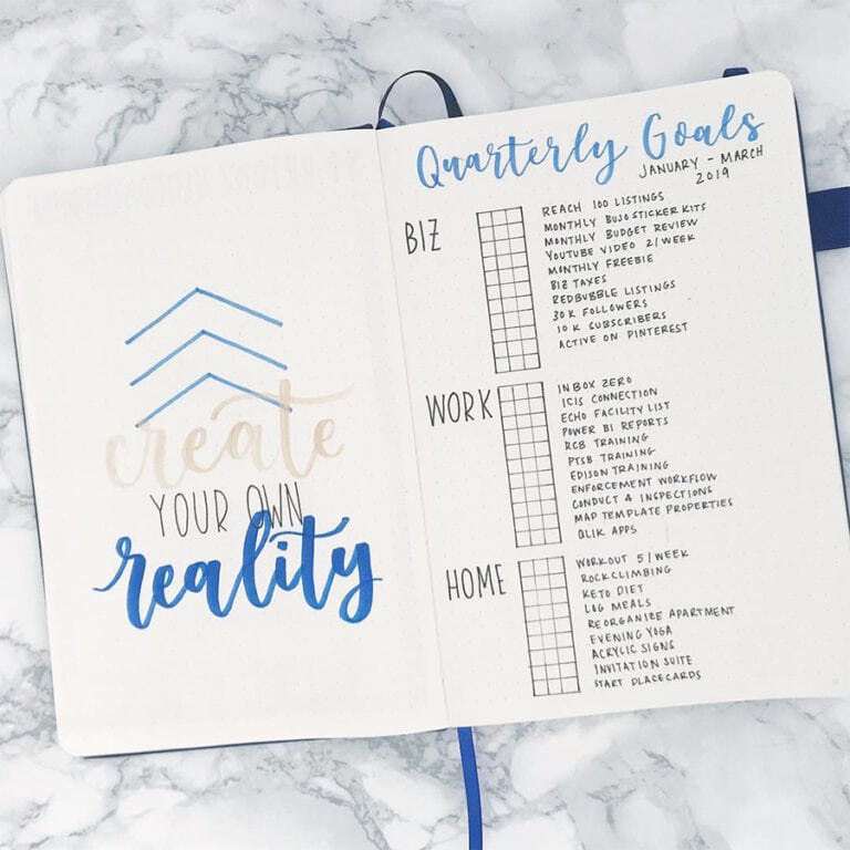 17 Bullet Journal Goals Page Ideas