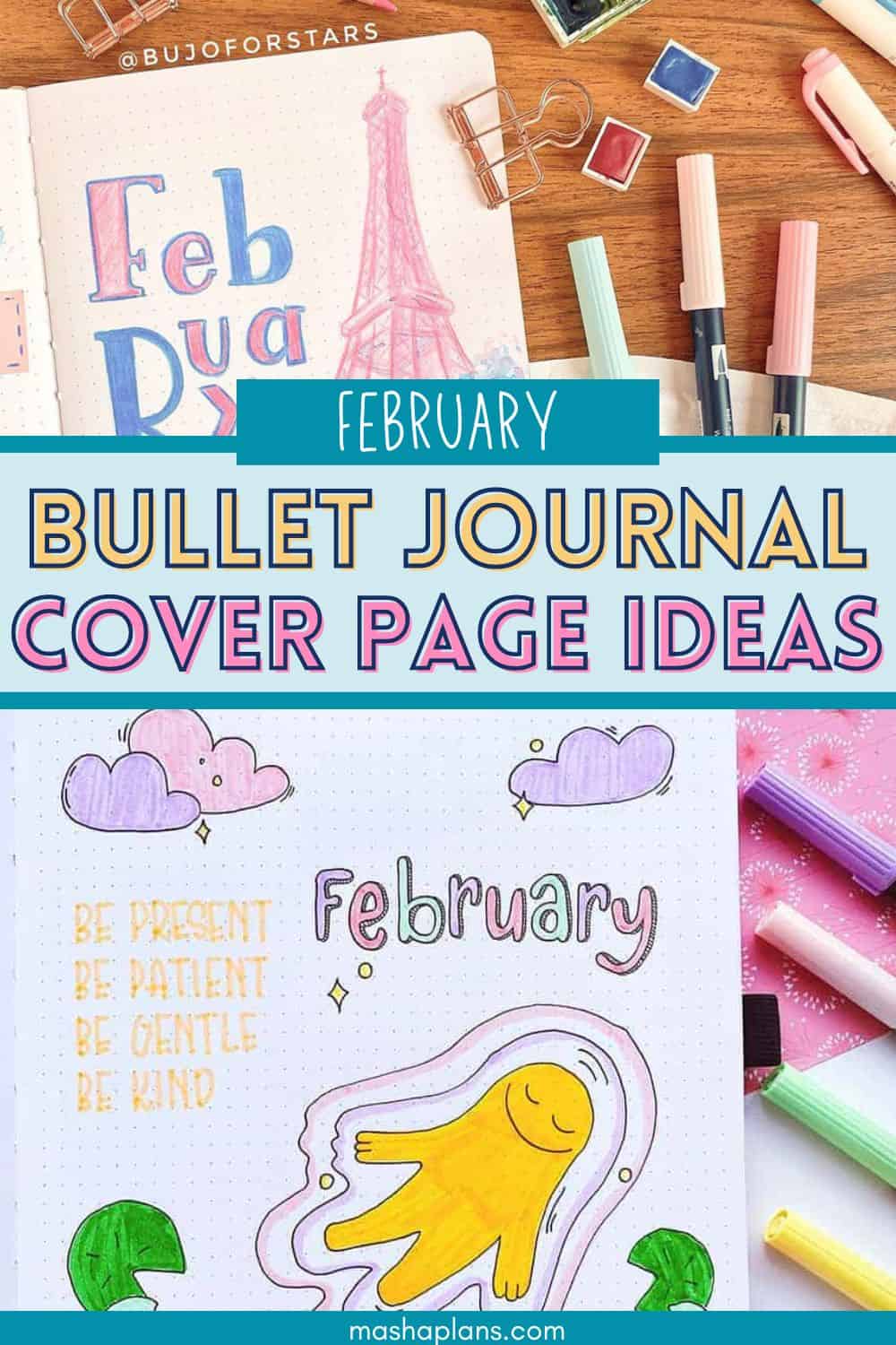 13 February Bullet Journal Cover Page Ideas
