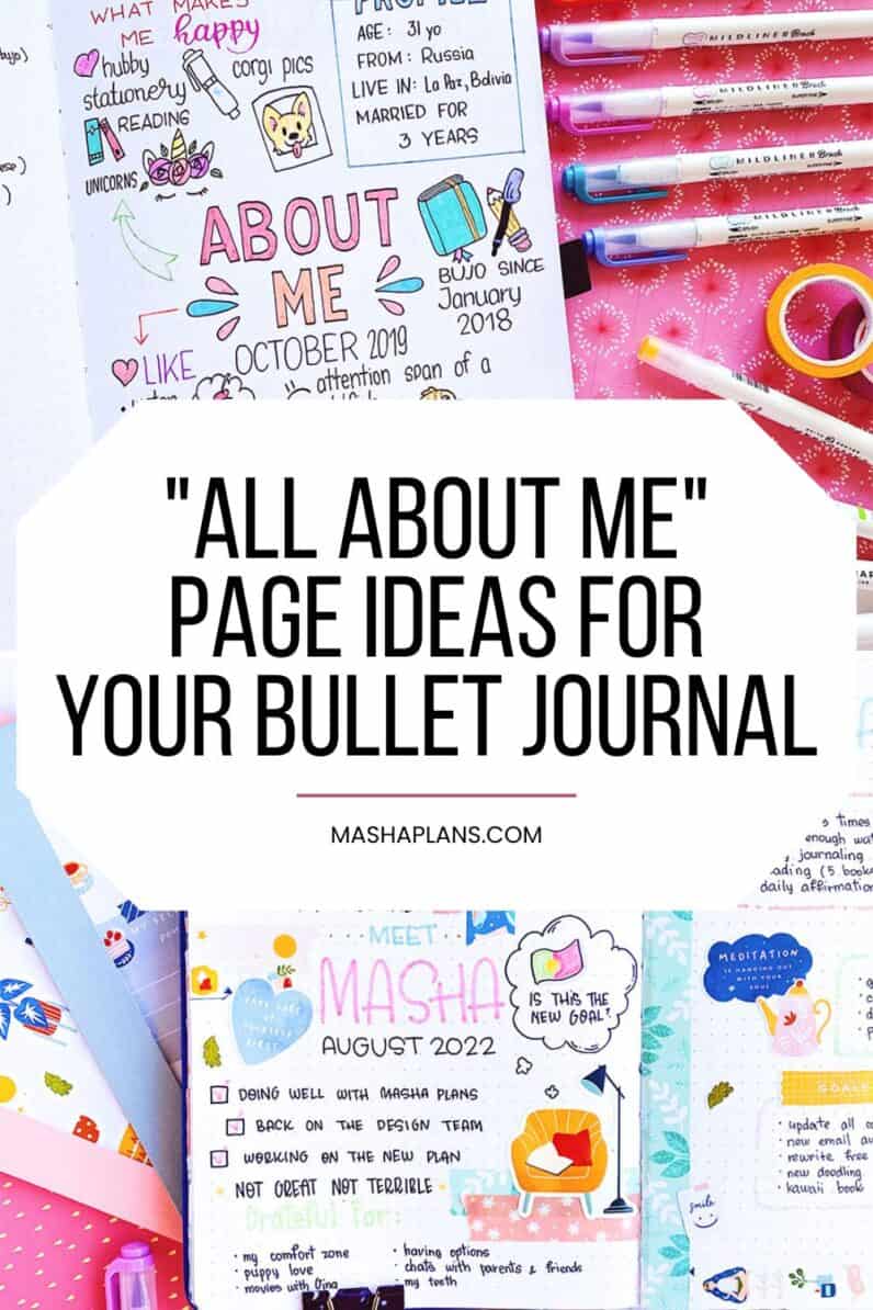 13 "All About Me" Page Ideas For Your Bullet Journal