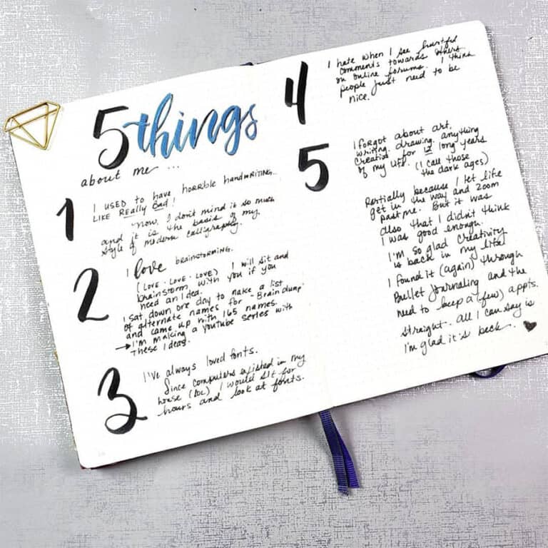 13 "All About Me" Page Ideas For Your Bullet Journal