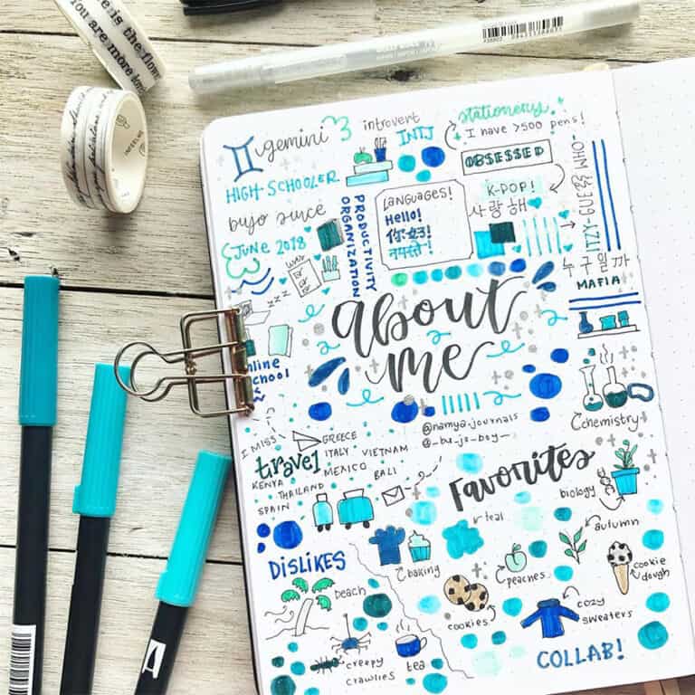 13 "All About Me" Page Ideas For Your Bullet Journal