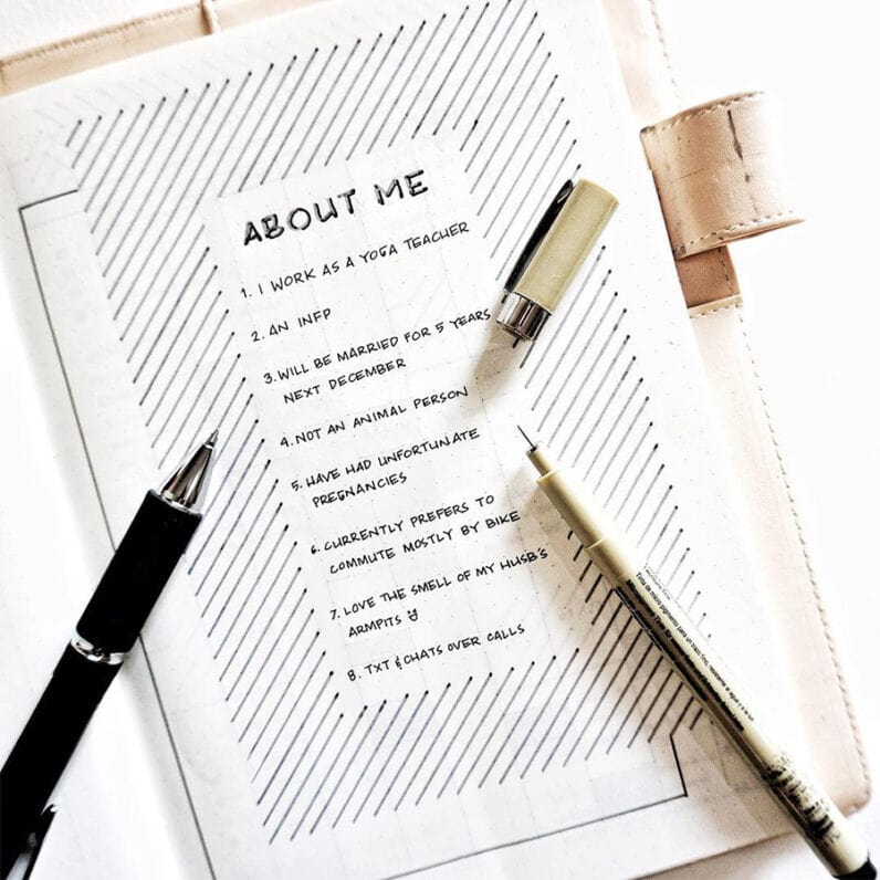 13 "All About Me" Page Ideas For Your Bullet Journal