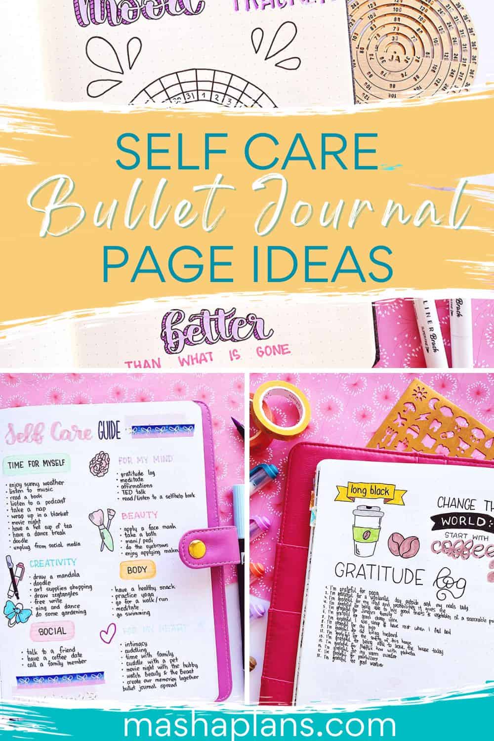 9 Bullet Journal Self-Care Page Ideas