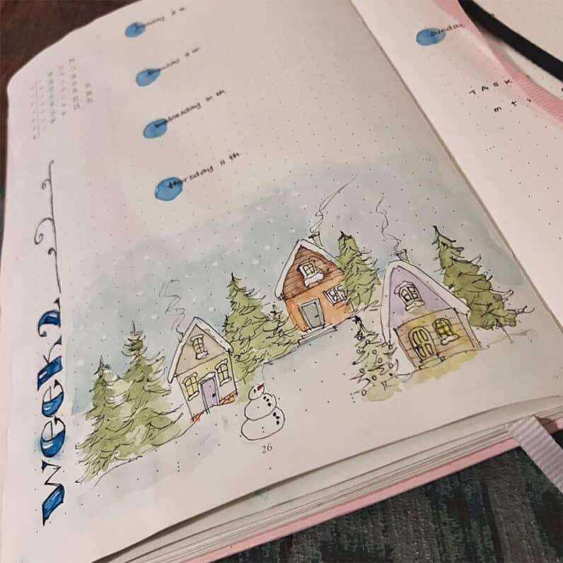 15 Bullet Journal Winter Theme Inspirations