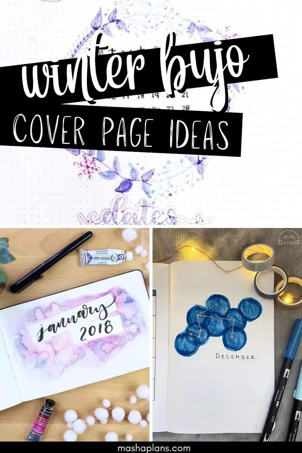 Charming Winter Bullet Journal Cover Page Ideas