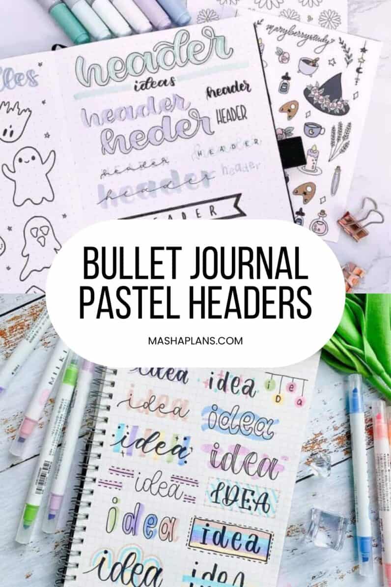 Pastel Headers For Your Bullet Journal