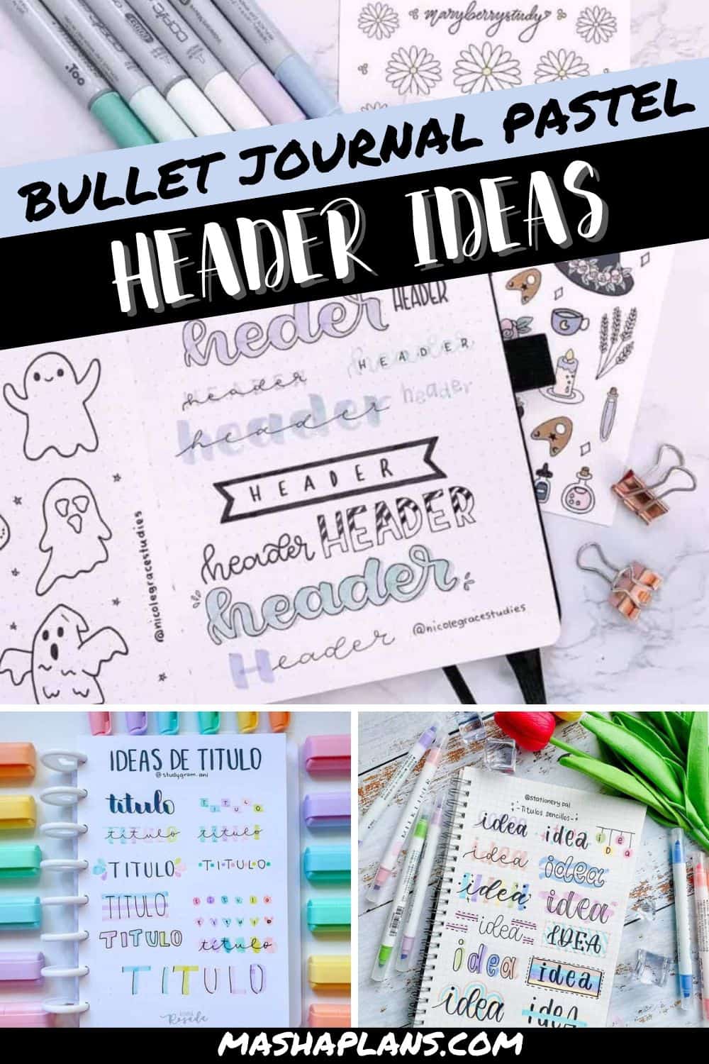Pastel Headers For Your Bullet Journal