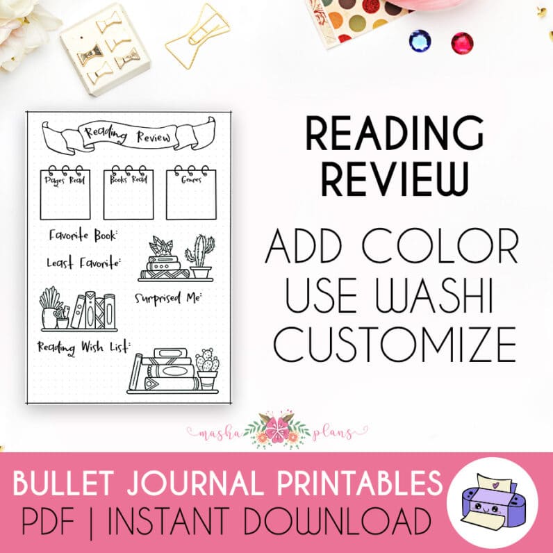 Reading Journal Printables | Masha Plans