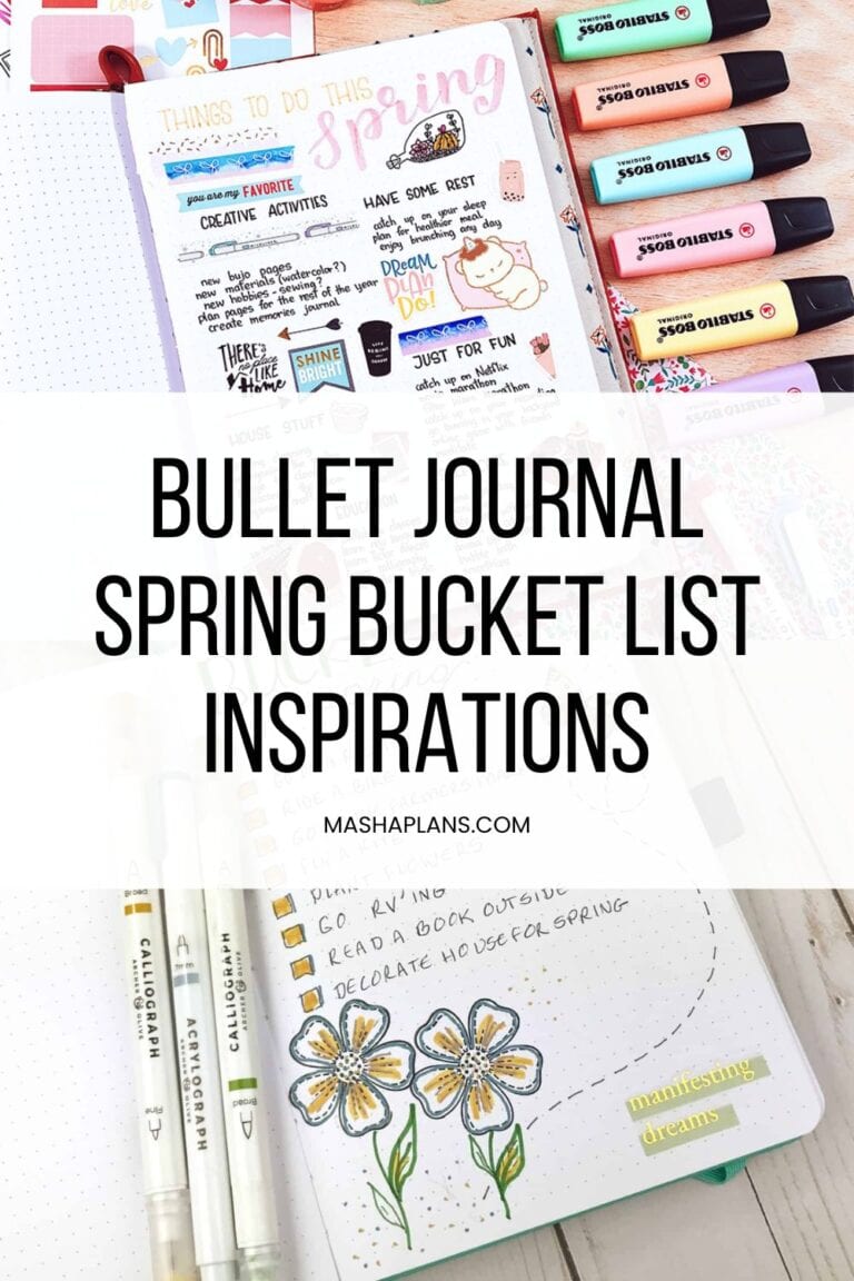 11 Bullet Journal Spring Bucket List Inspirations