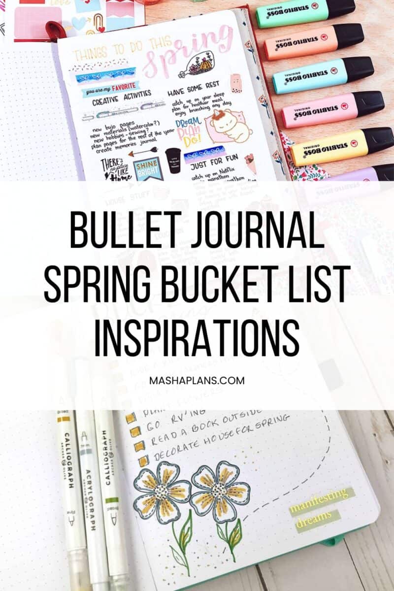 11 Bullet Journal Spring Bucket List Inspirations