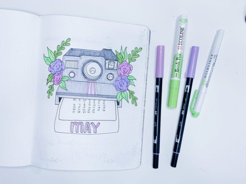 Bullet Journal May Cover Page Ideas