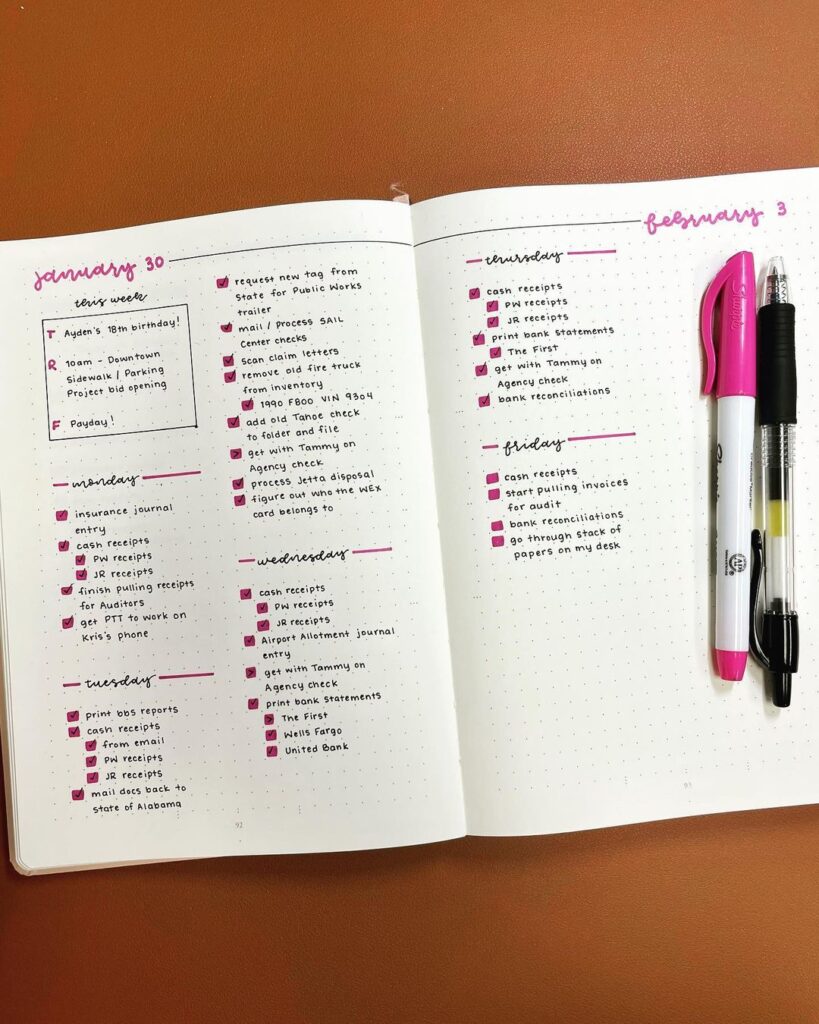 19 Simple Minimalist Bullet Journal Weekly Spread Ideas