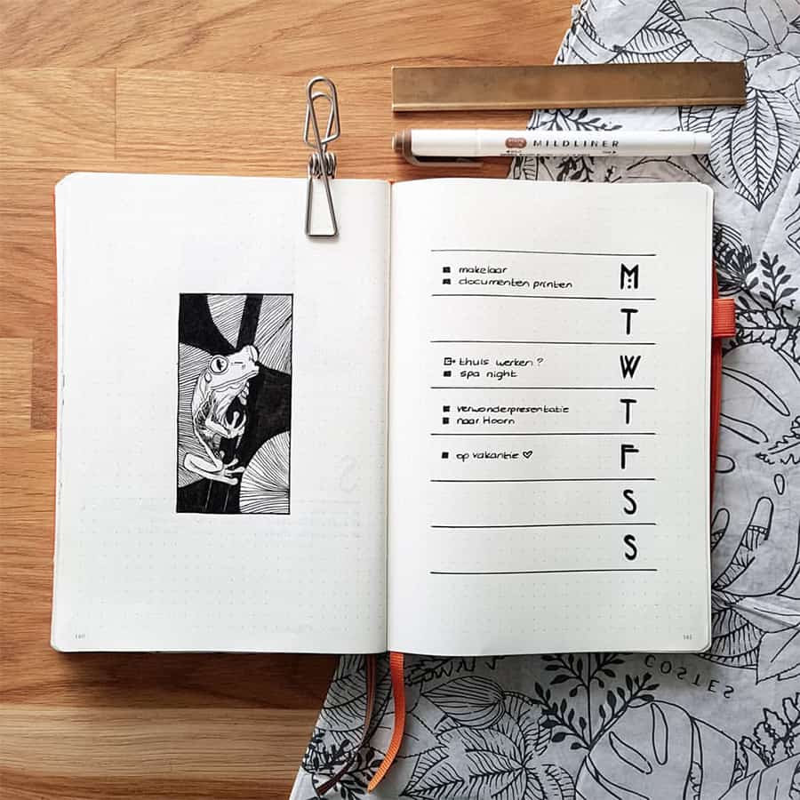 19 Simple Minimalist Bullet Journal Weekly Spread Ideas