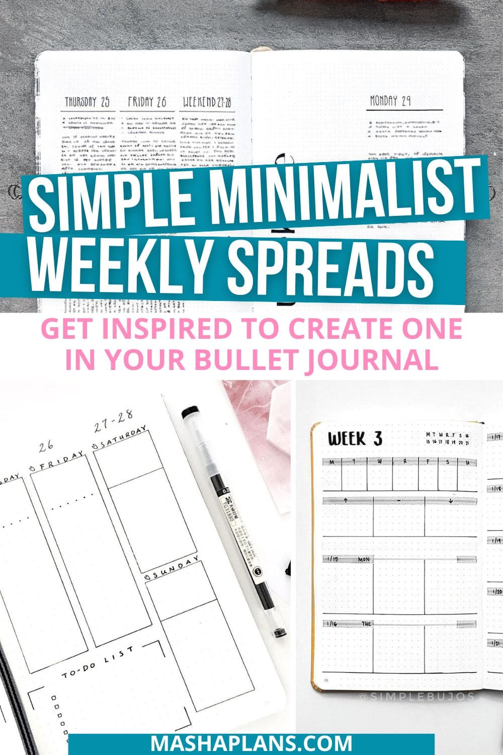 19 Simple Minimalist Bullet Journal Weekly Spread Ideas