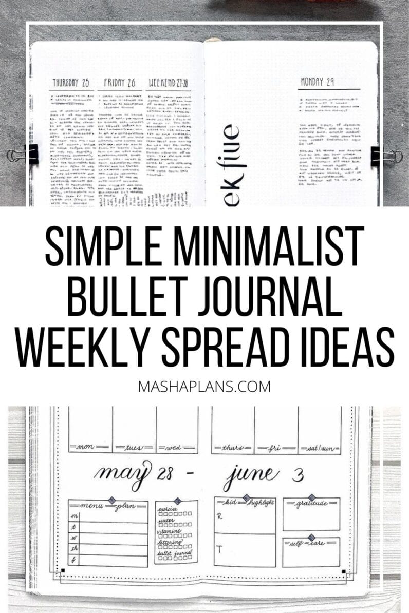 19 Simple Minimalist Bullet Journal Weekly Spread Ideas