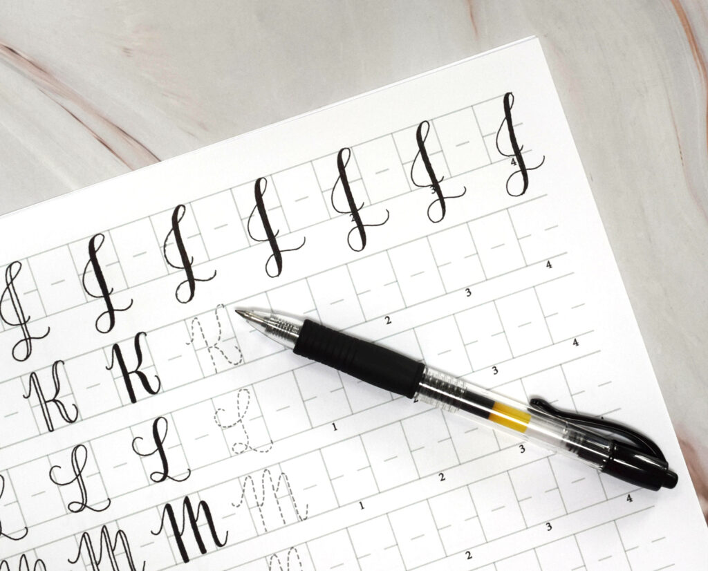 Free Faux Calligraphy Practice Sheets
