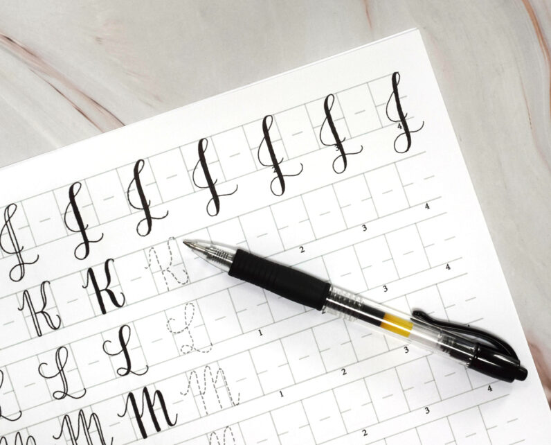 Free Faux Calligraphy Practice Sheets