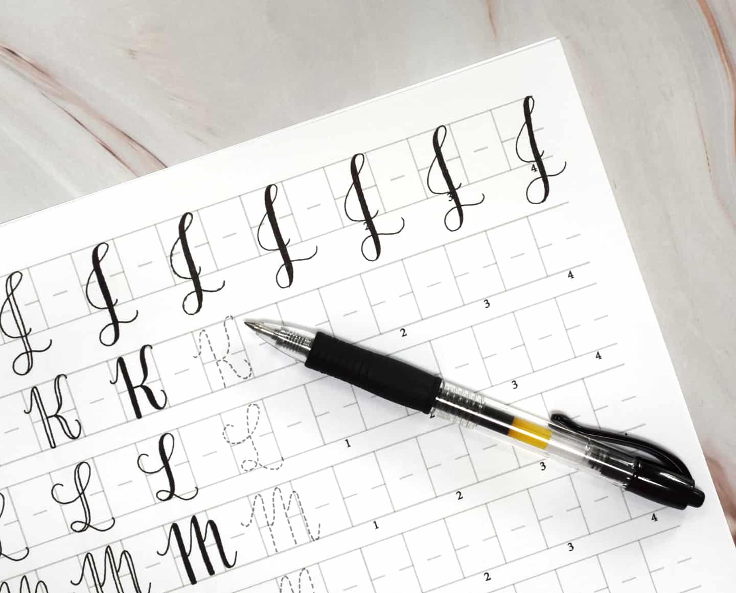Free Faux Calligraphy Practice Sheets