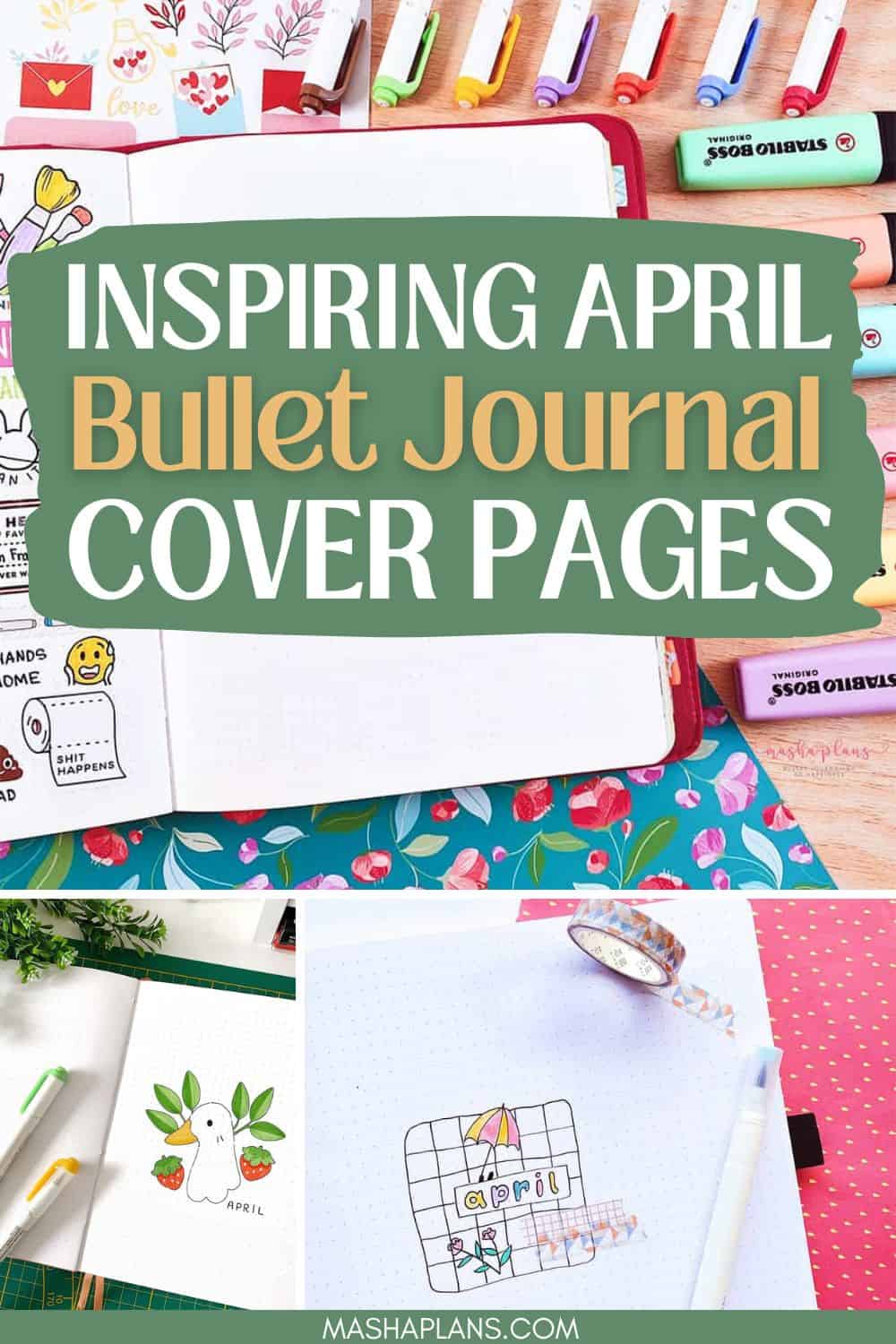 13 April Bullet Journal Cover Page Ideas