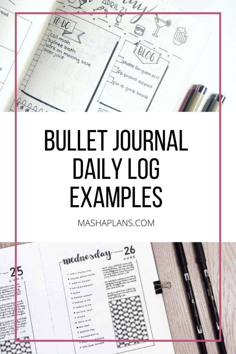 15 Bullet Journal Daily Log Examples