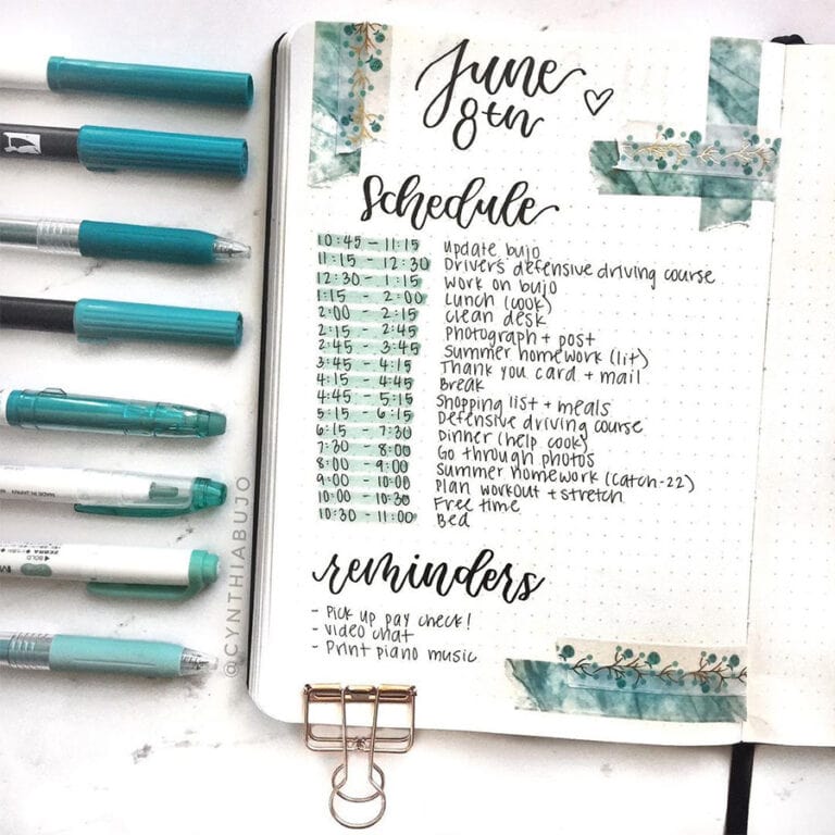 15 Bullet Journal Daily Log Examples