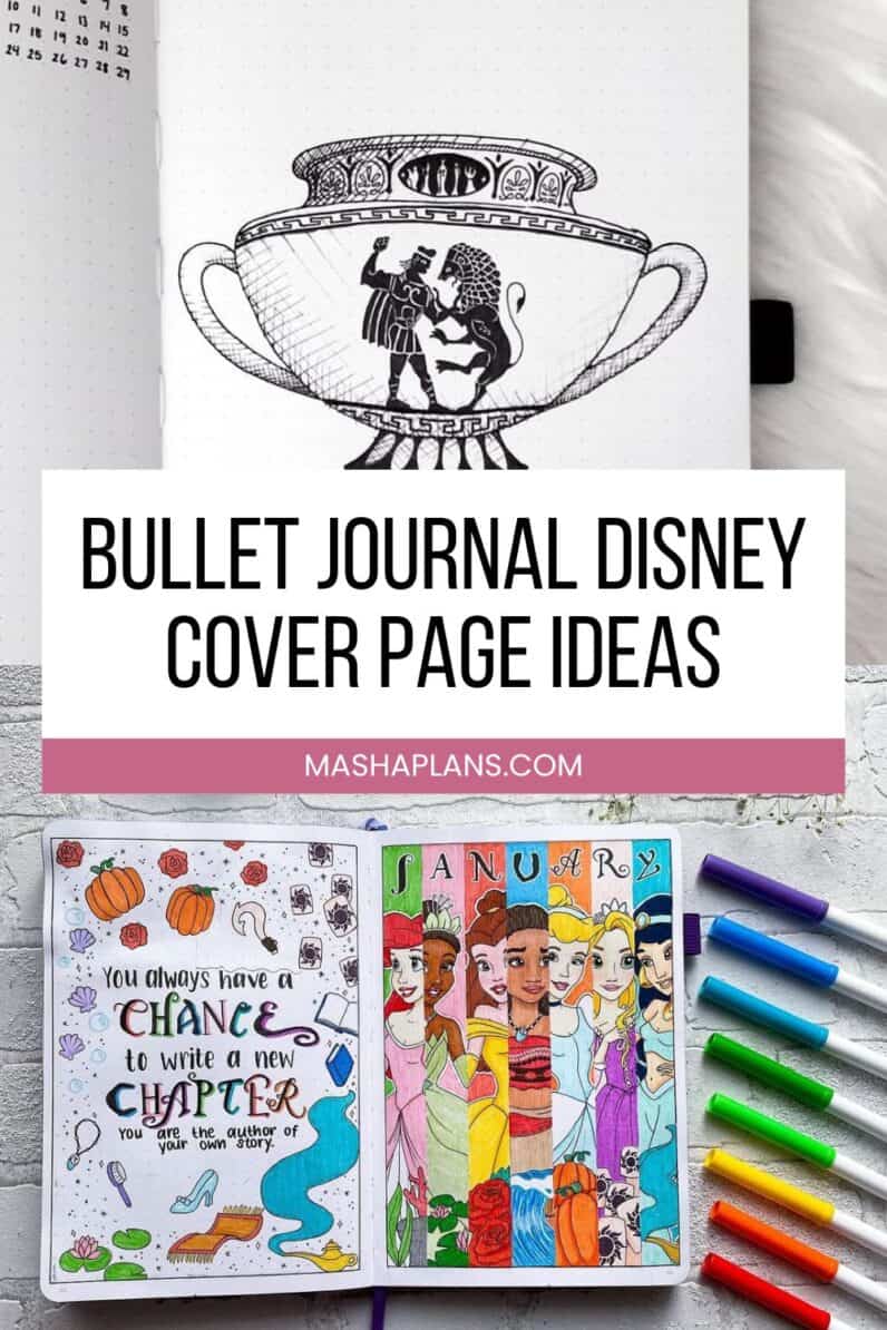 13 Bullet Journal Disney Cover Page Ideas