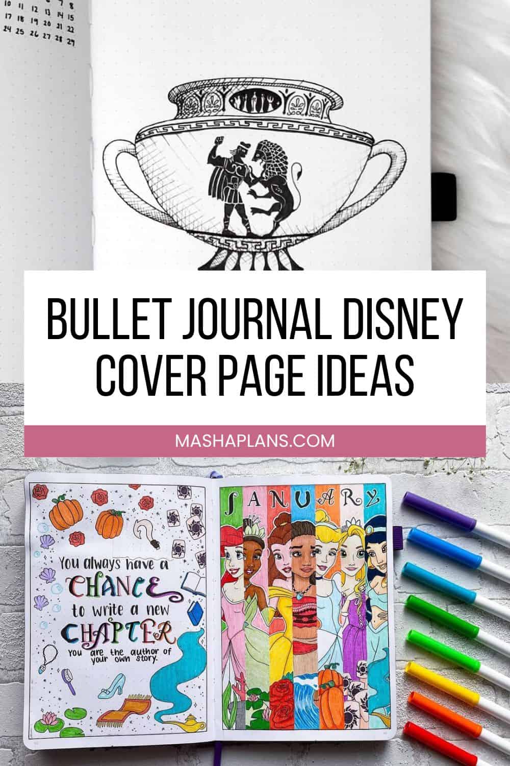 13 Bullet Journal Disney Cover Page Ideas