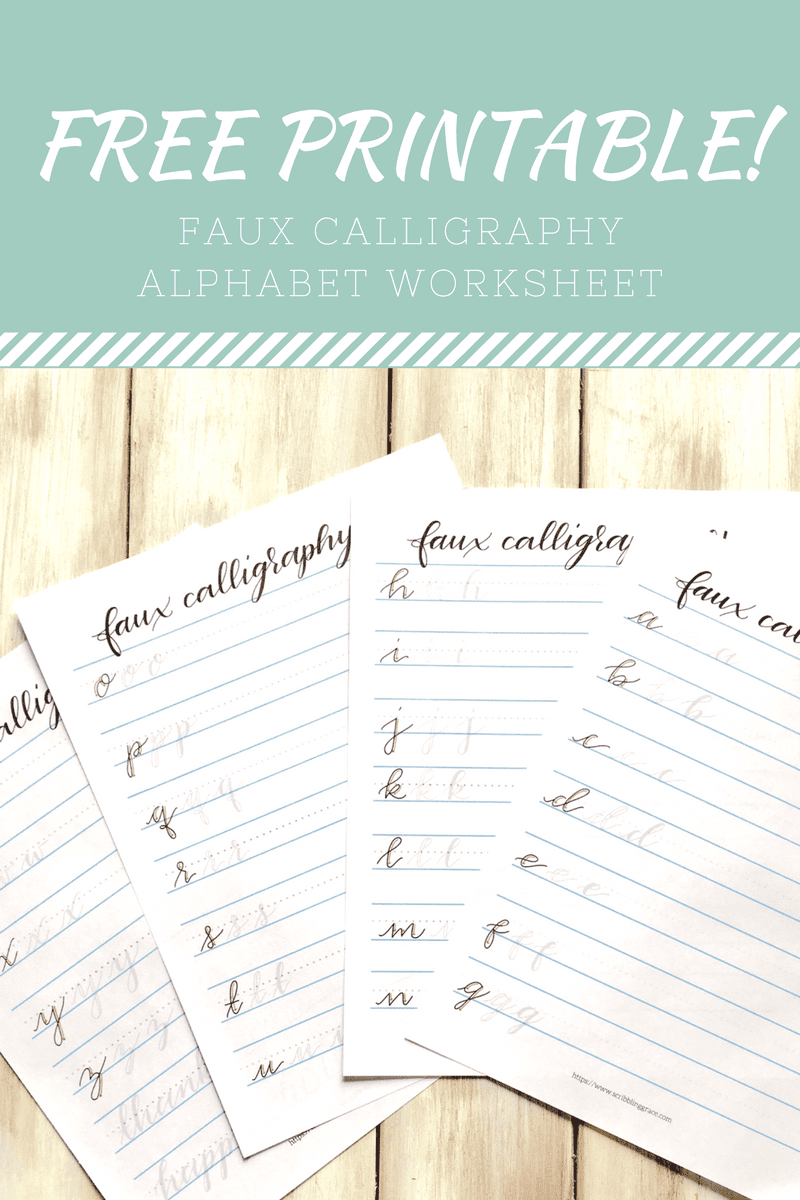 Free Faux Calligraphy Practice Sheets