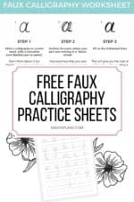 Free Faux Calligraphy Practice Sheets