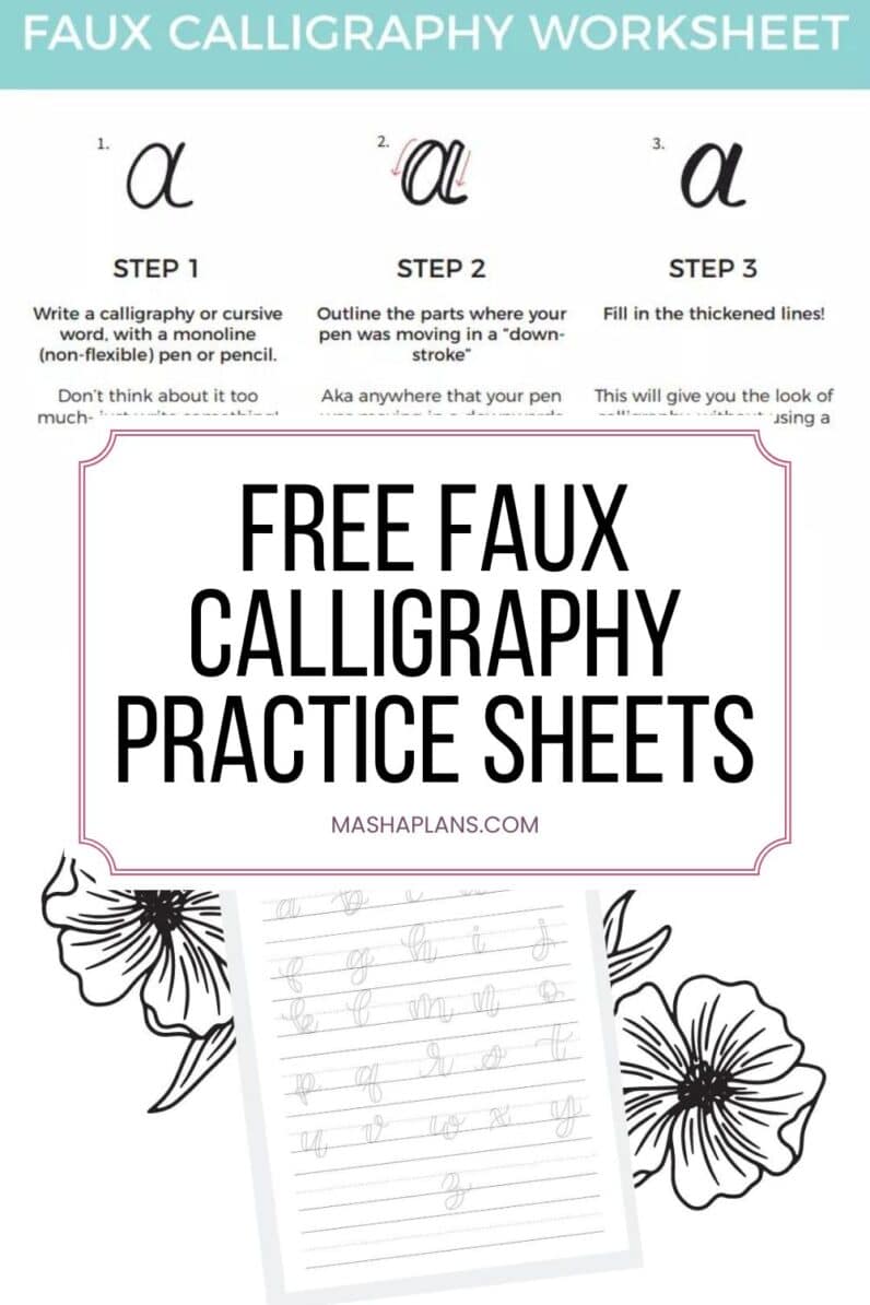 Free Faux Calligraphy Practice Sheets