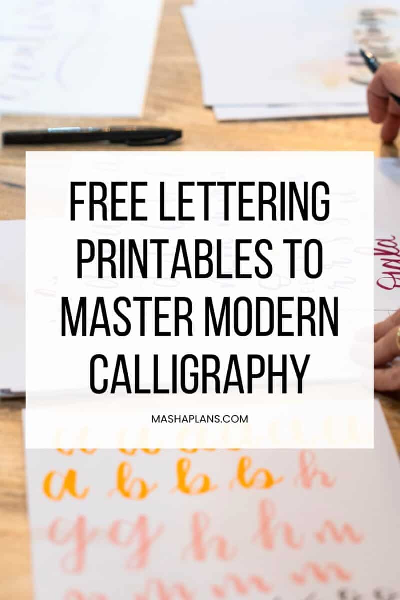 Free Lettering Printables To Master Modern Calligraphy