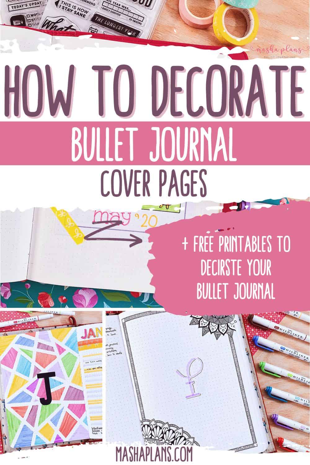 How To Decorate Bullet Journal Cover Pages