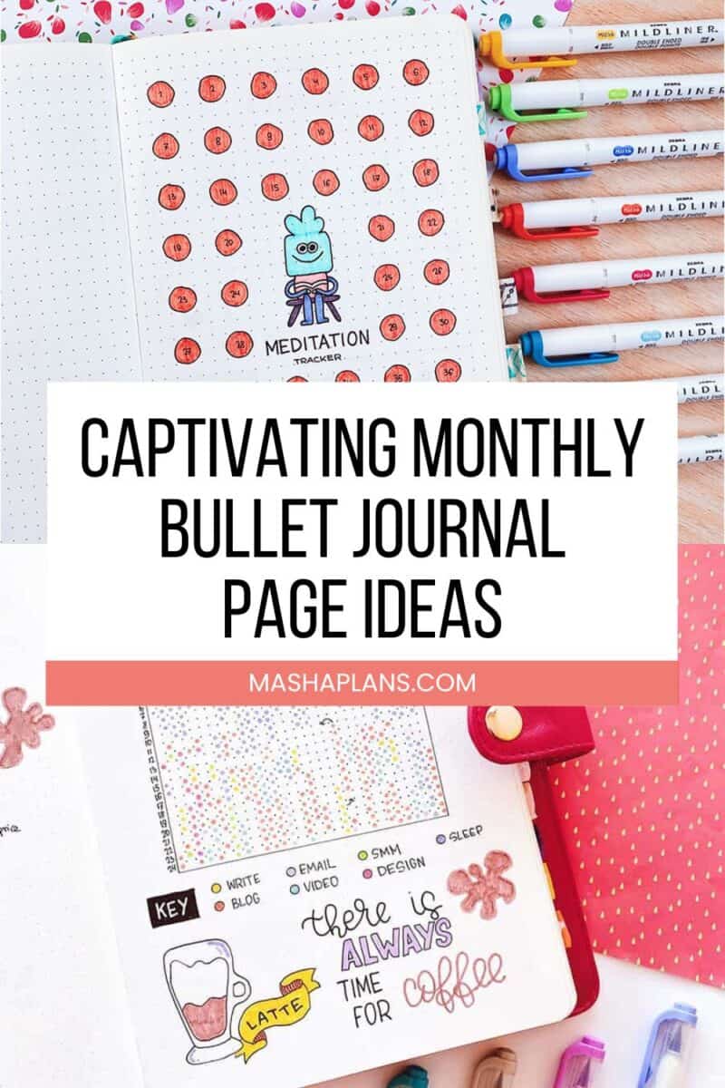 Captivating Monthly Bullet Journal Page Ideas