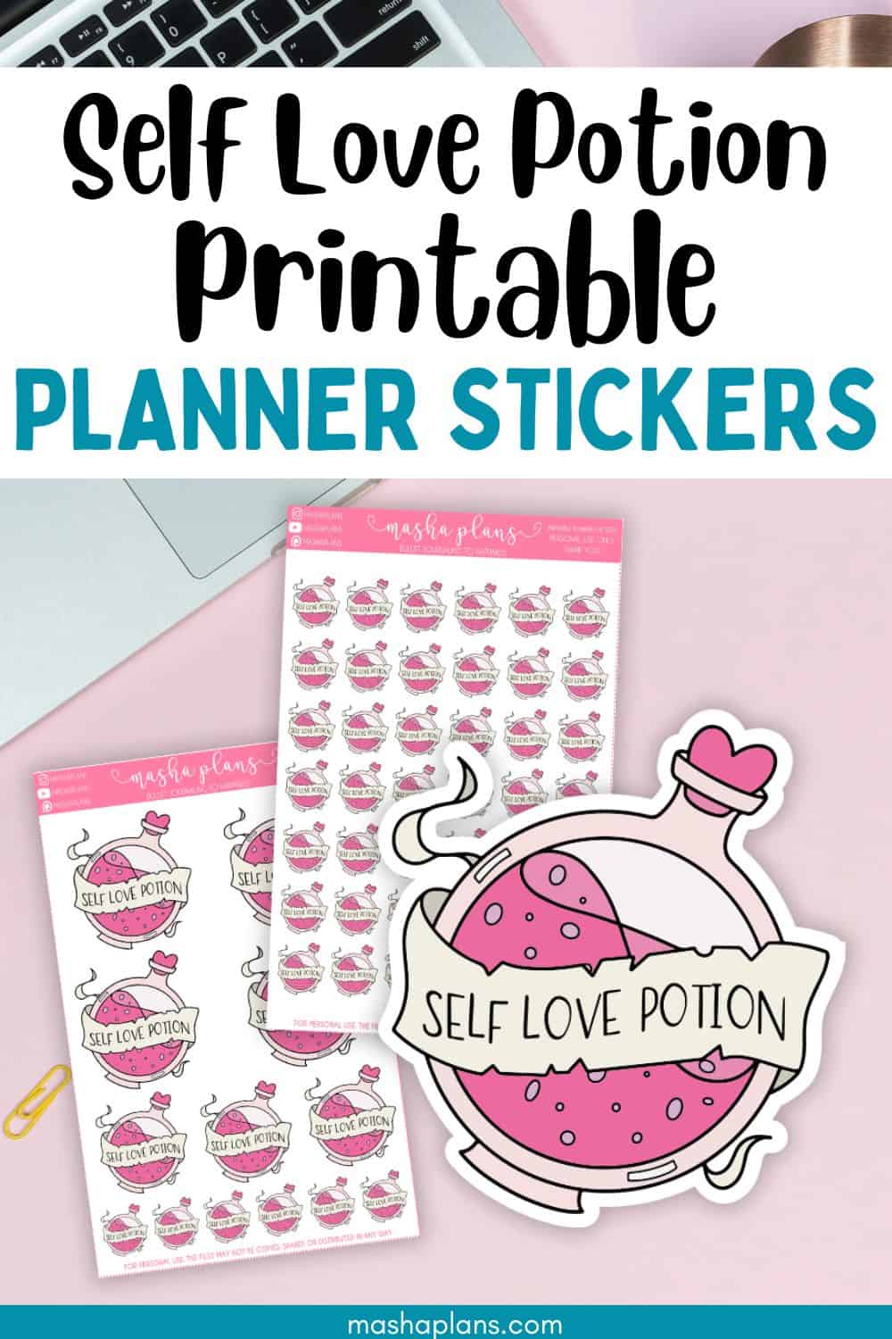 Self Love Potion Stickers | Masha Plans