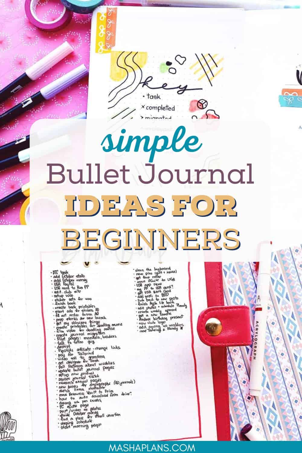 13 Simple Bullet Journal Beginner Ideas | Masha Plans