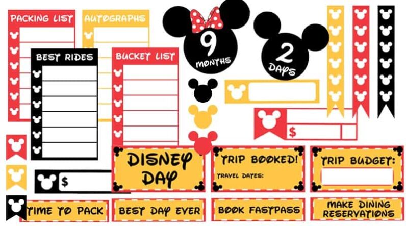 Free Printable Disney Stickers For Your Bullet Journal