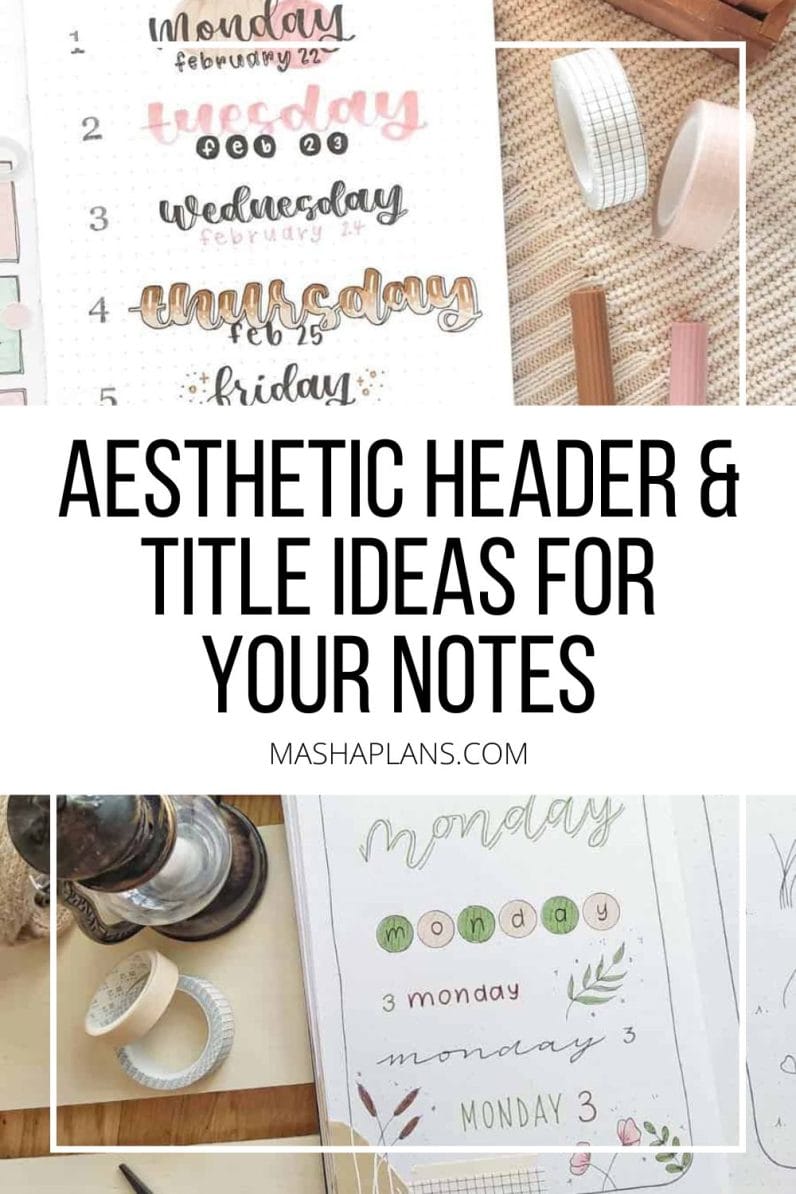 Aesthetic Header And Title Ideas For Your Notes