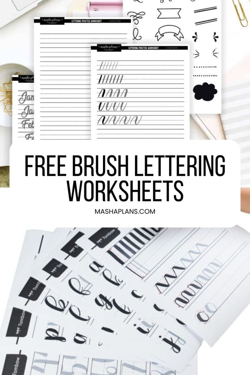 Free Brush Lettering Worksheets To Master Modern Calligraphy