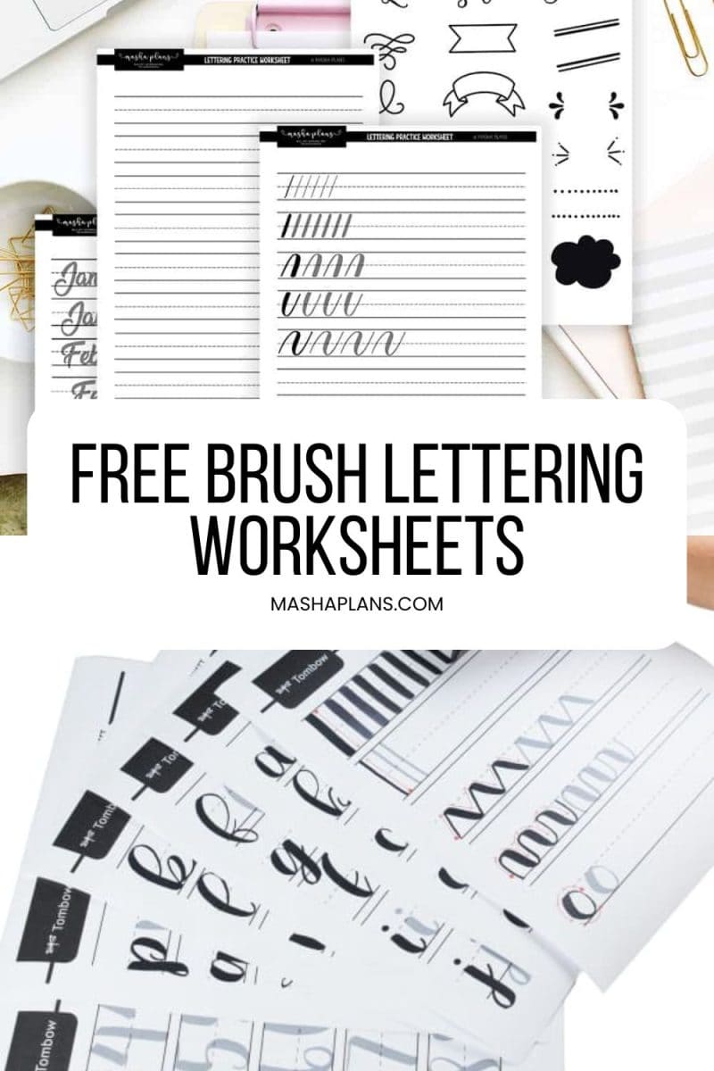 Free Brush Lettering Worksheets To Master Modern Calligraphy