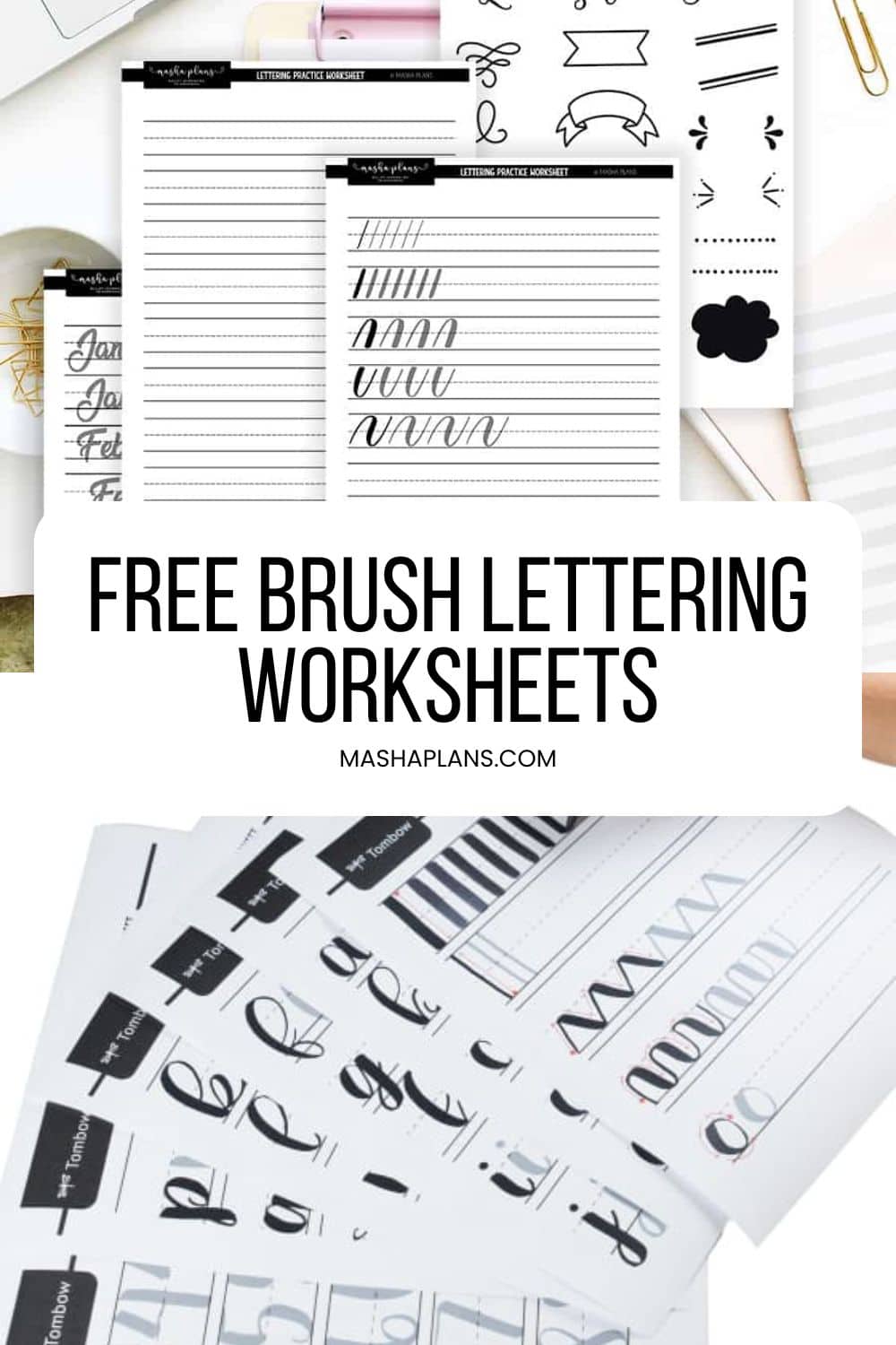 Free Brush Lettering Worksheets To Master Modern Calligraphy