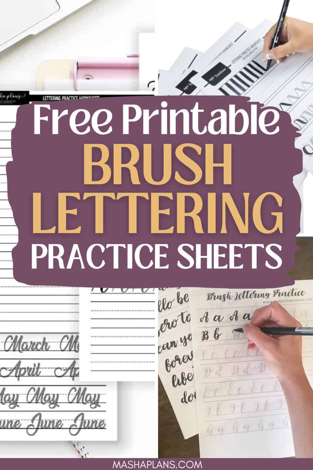Free Brush Lettering Worksheets To Master Modern Calligraphy