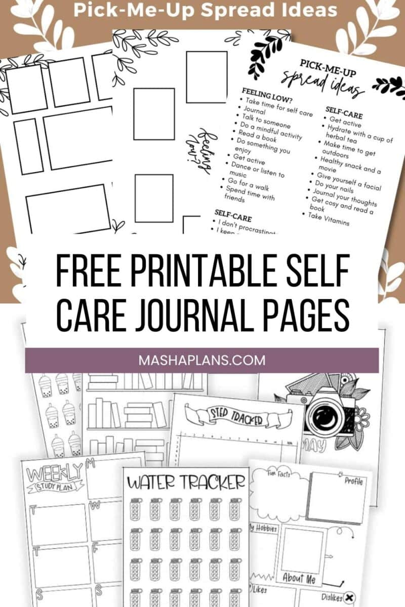 Free Printable Self Care Journal Pages