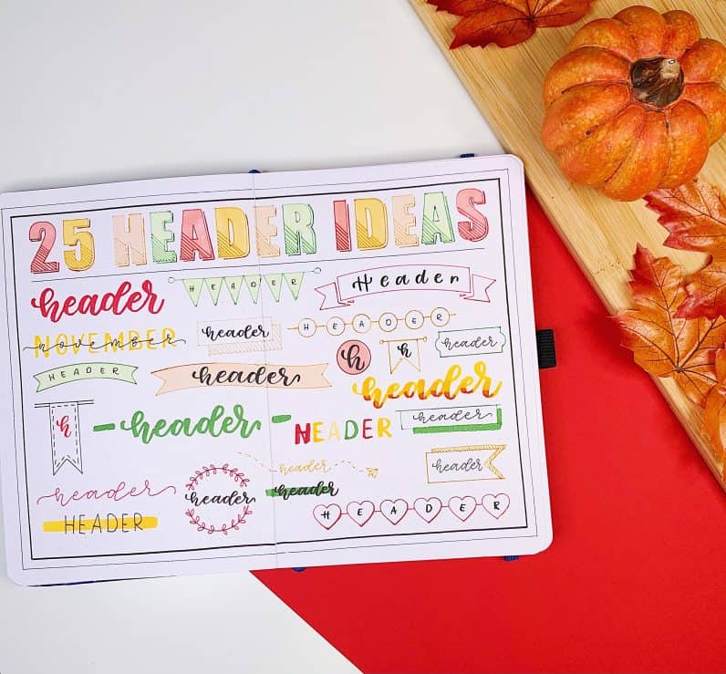 Inspirational Header Ideas For Your Bullet Journal