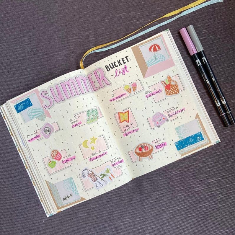 13 Bullet Journal Summer Bucket List Inspirations