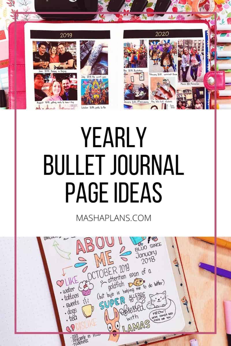 13 Bullet Journal Yearly Page Ideas