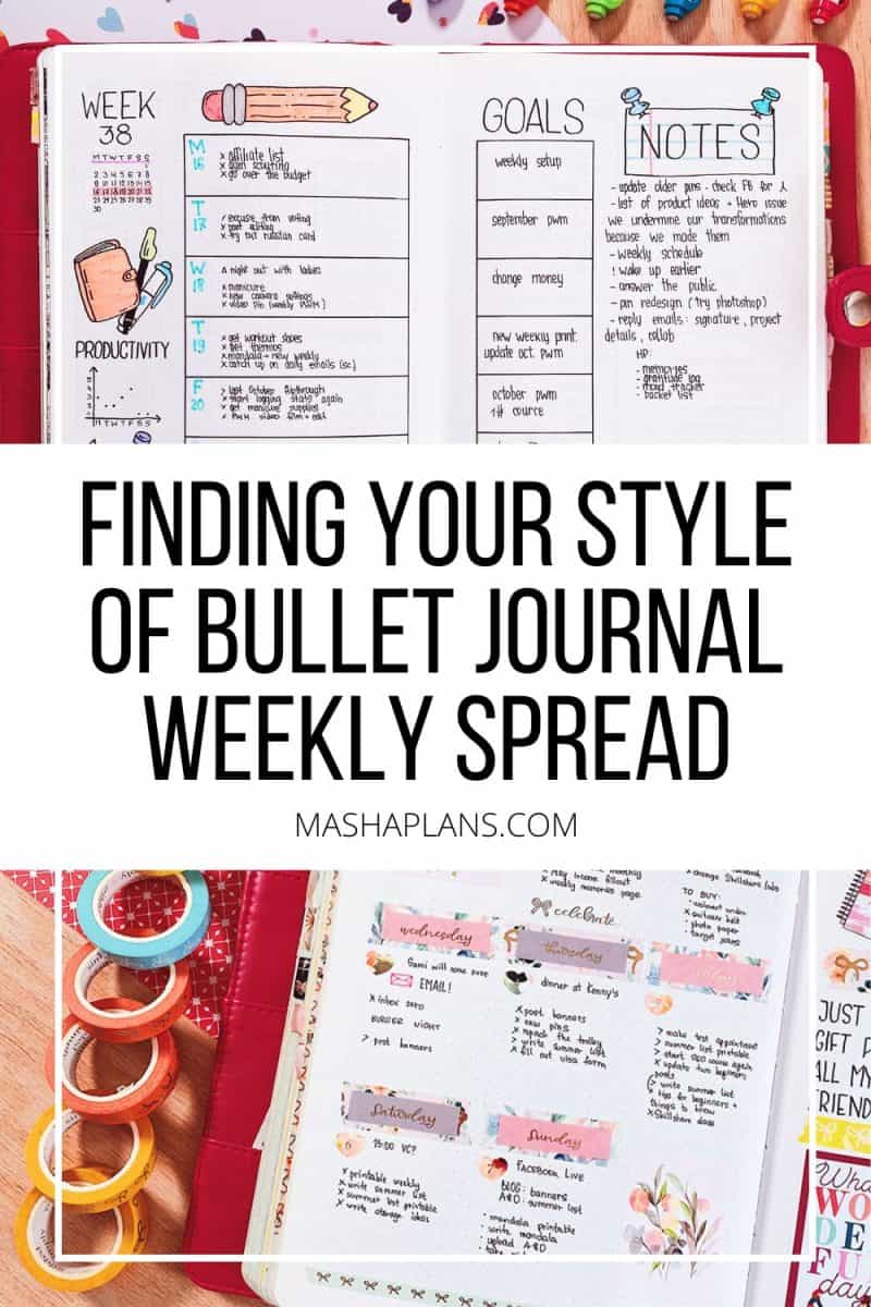 Finding Your Style Of Bullet Journal Weekly Spread