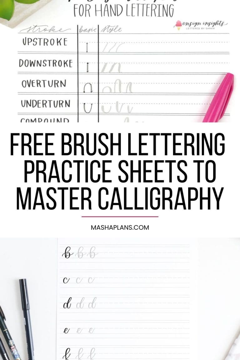 Free Brush Lettering Sheets To Master Calligraphy
