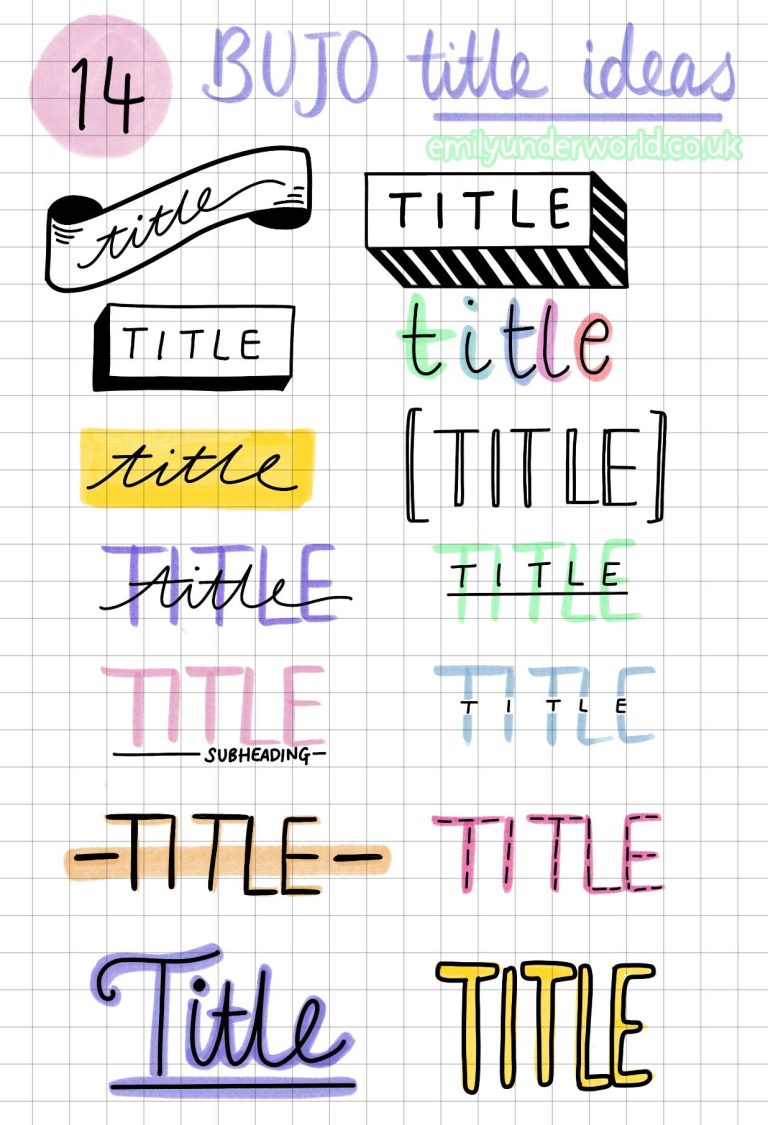 Inspirational Header Ideas For Your Bullet Journal