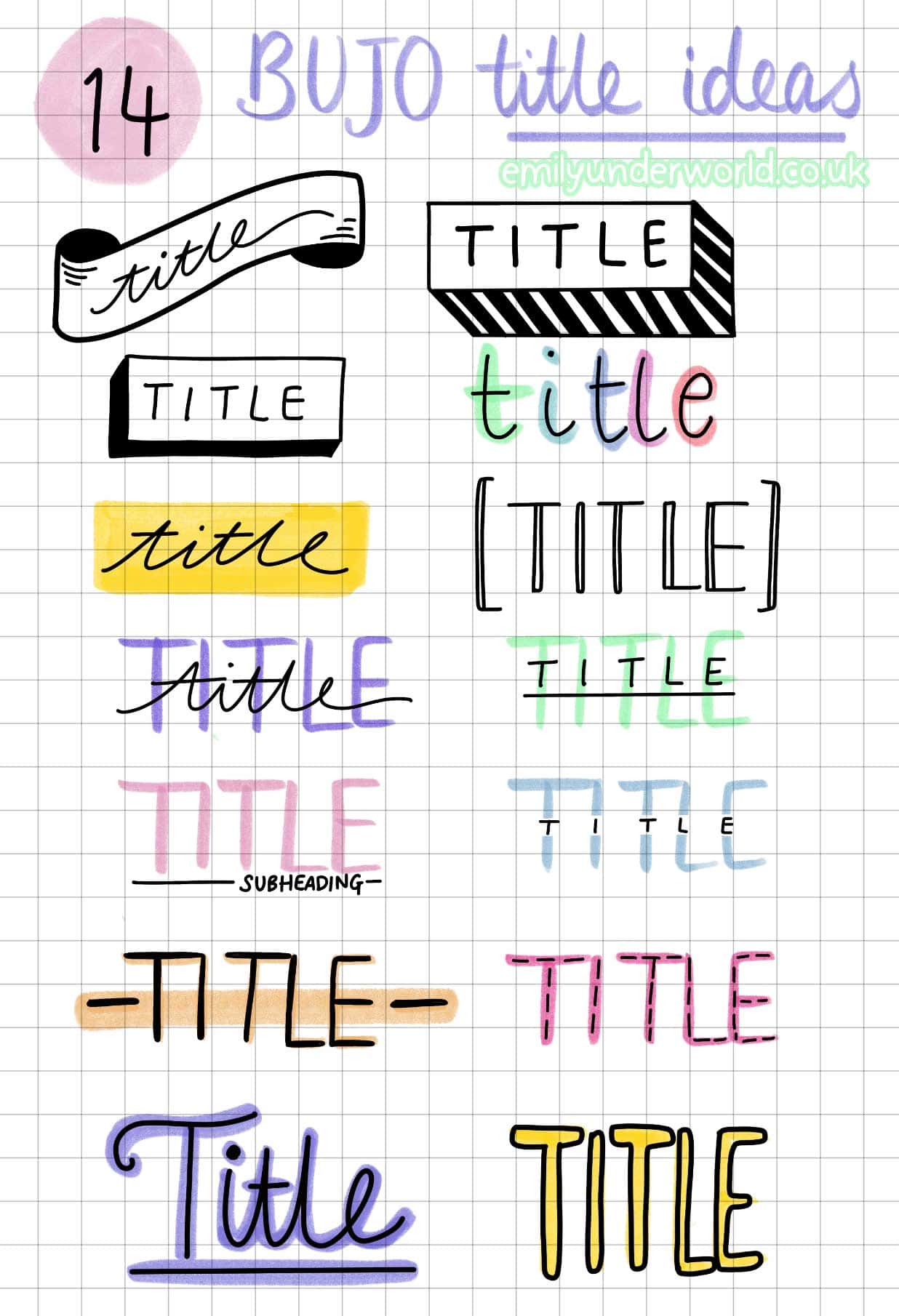 Inspirational Header Ideas For Your Bullet Journal