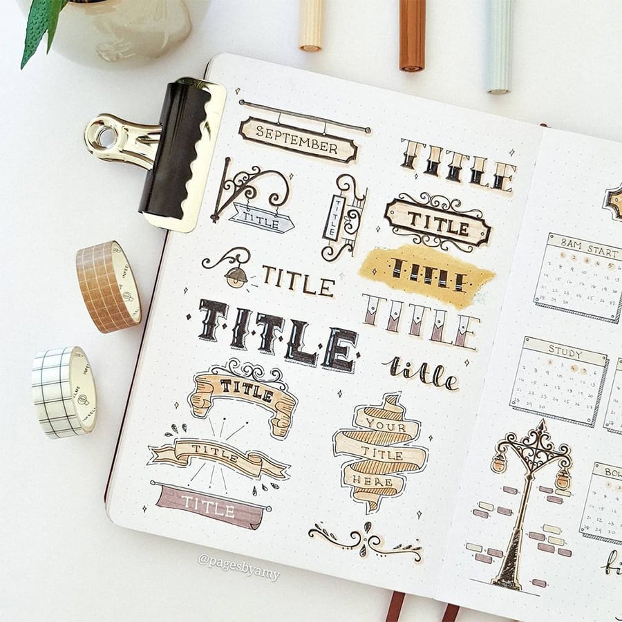 Inspirational Header Ideas For Your Bullet Journal